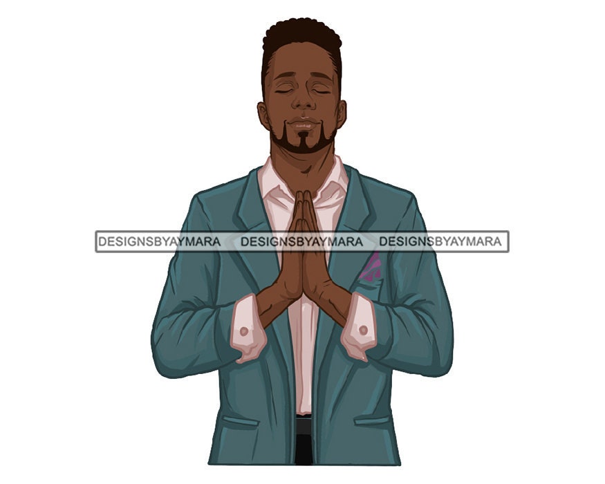 Afro Man Praying SVG Male Guy Person Prayer Religious Gospel - Etsy