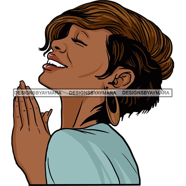 African American Woman Praying Clipart - Etsy