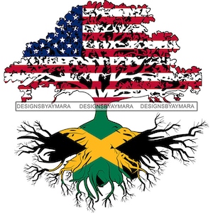 Jamaica Tree Root Flag Flags United States USA Country National ...