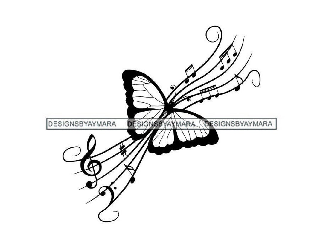 Music Score Music Notes Butterfly Curls Sounds Keynotes Songs Music ...