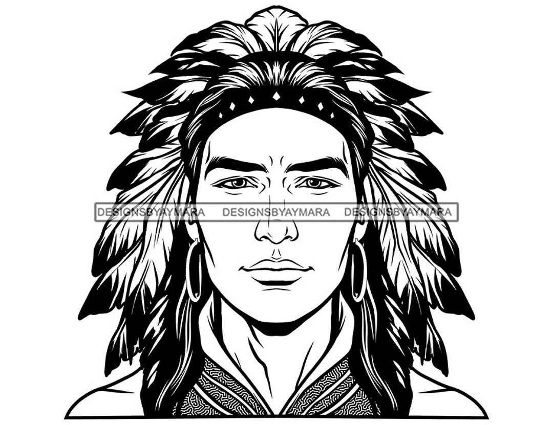Cherokee Indian Line Art