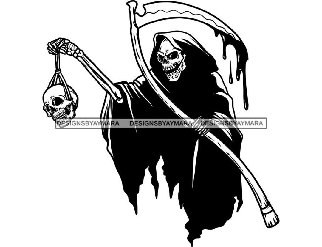 Skeleton Man Drape Sickle Bones Skull Dripping Halloween Death - Etsy
