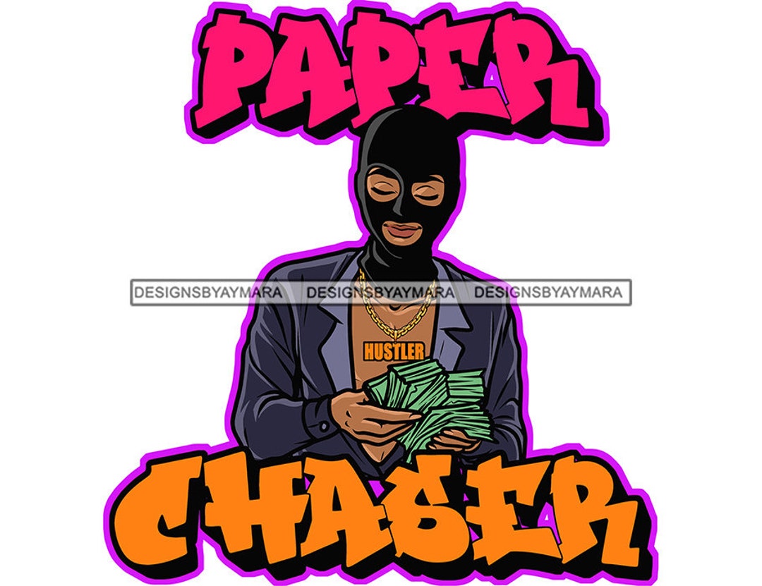 Paper Chaser Gangster Woman Ski Mask Counting Money Bank Cash Hustler ...