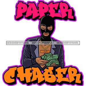 Paper Chaser Gangster Woman Ski Mask Counting Money Bank Cash Hustler ...