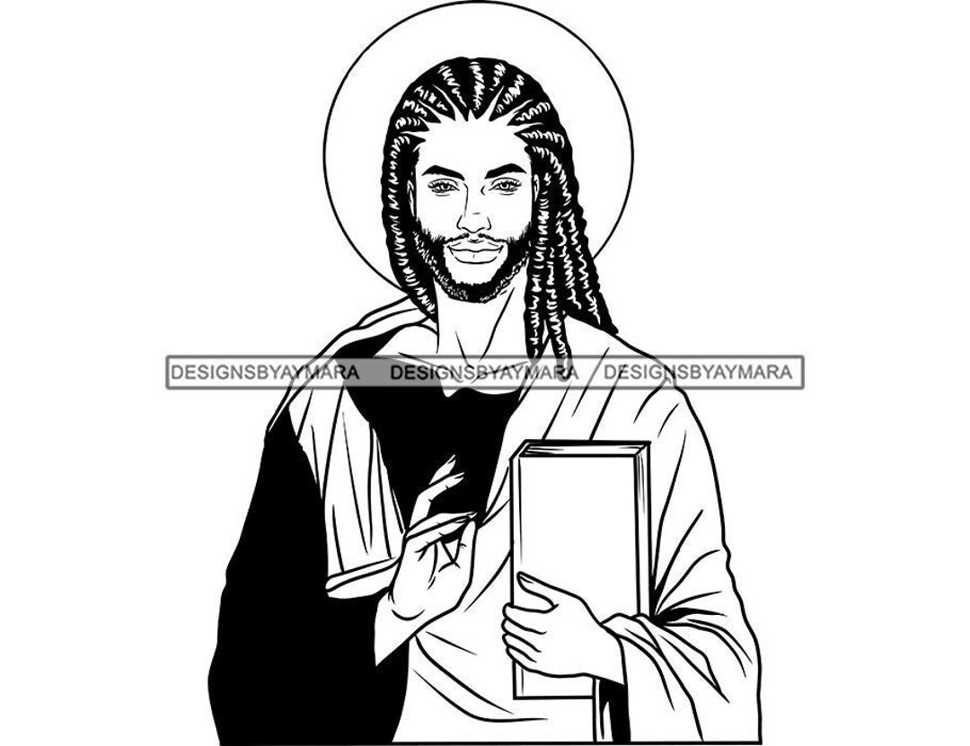 Black Handsome Jesus Christ Dread Locs Hairstyle Son of God Holy ...