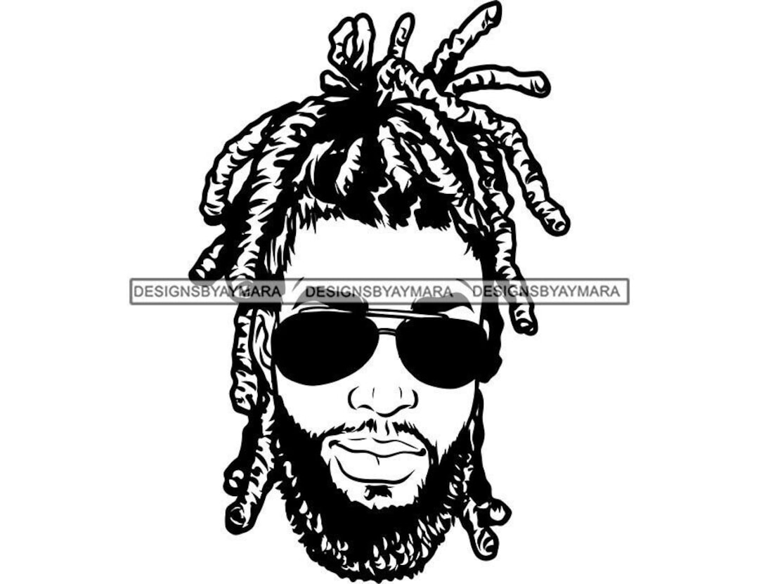 Black Man Dread Locs Beard Goatee Sunglasses Head Only Male Brother ...