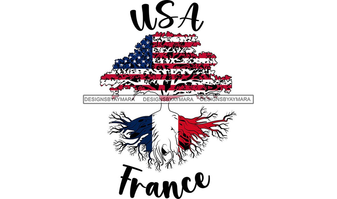 Tree Root Flag Flags United States USA France Country National American ...