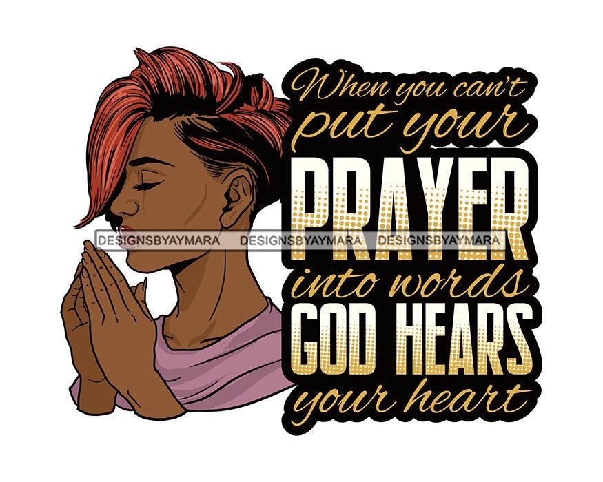 African American Girl Praying God Quotes Prayer Pray Nubian | Etsy