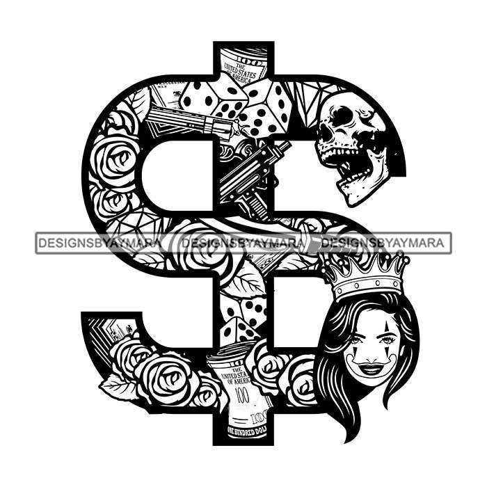 Money Sign Tattoo Flash