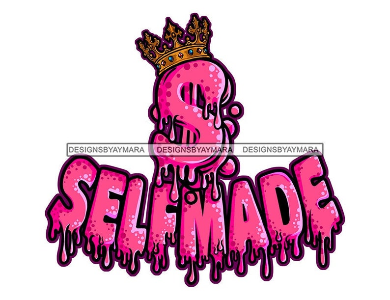 Self-made Pink Dripping Fonts Queen Gold Crown Boss Lady Power - Etsy