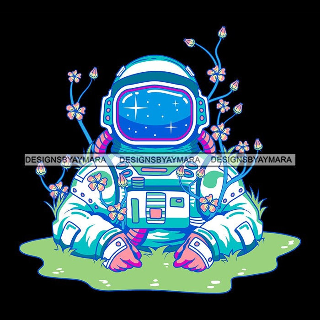 Astronaut Flowers Grass Cosmo Space Universe Spaceman Astronomy ...