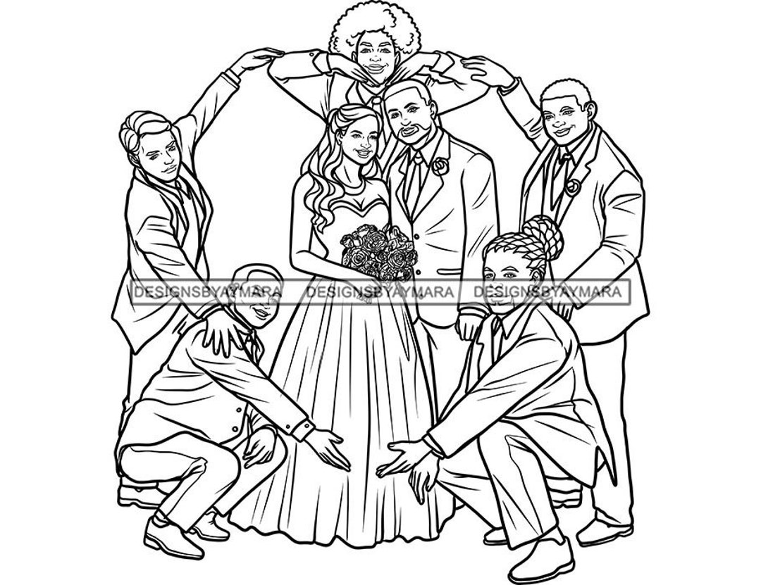Romantic Beautiful Marry Couple Picture Coloring Image Calming Creative ...
