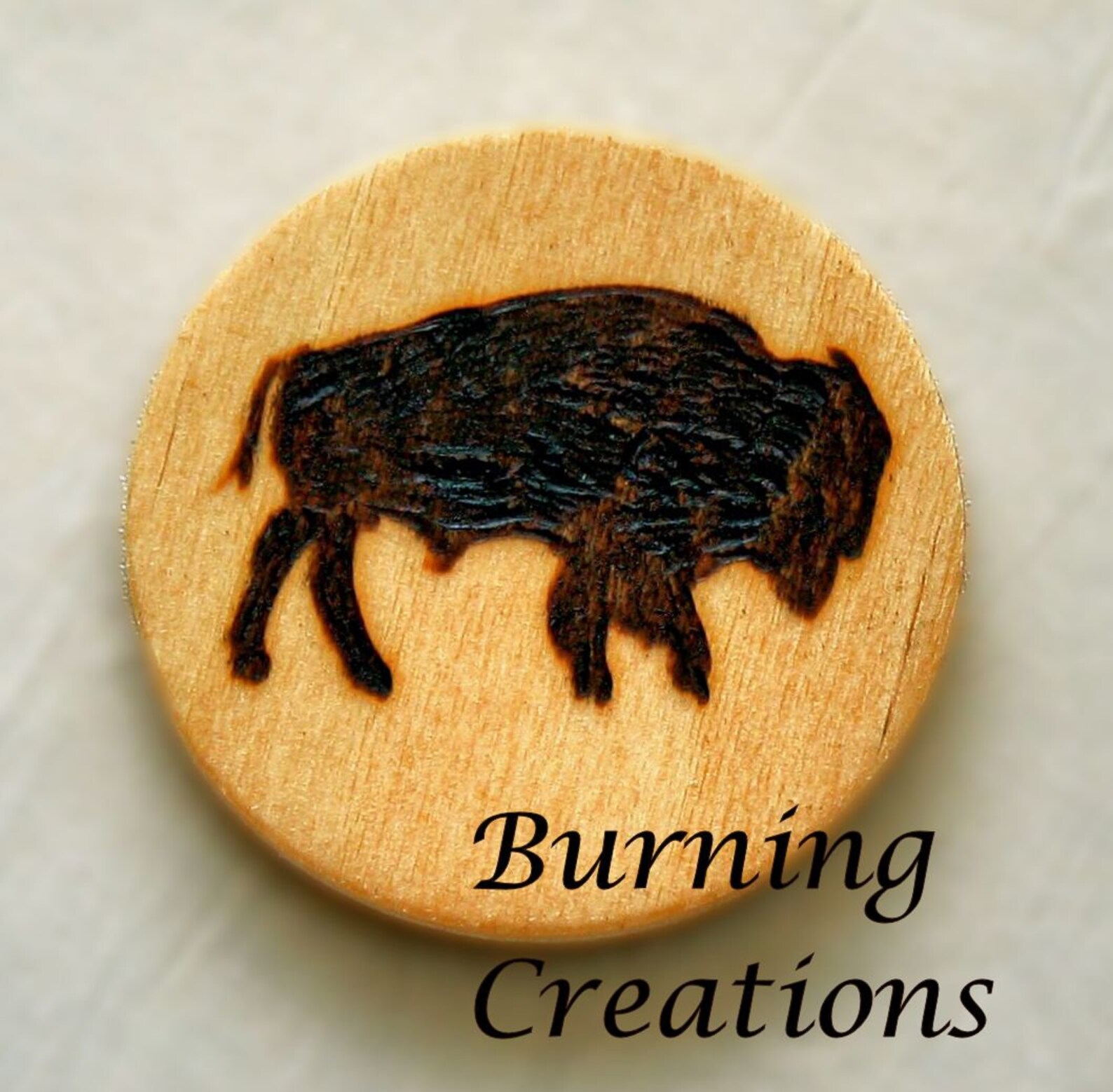 Bison Magnet, Buffalo, Pyrography, Wood Burned, Wooden Magnet, Magnet ...
