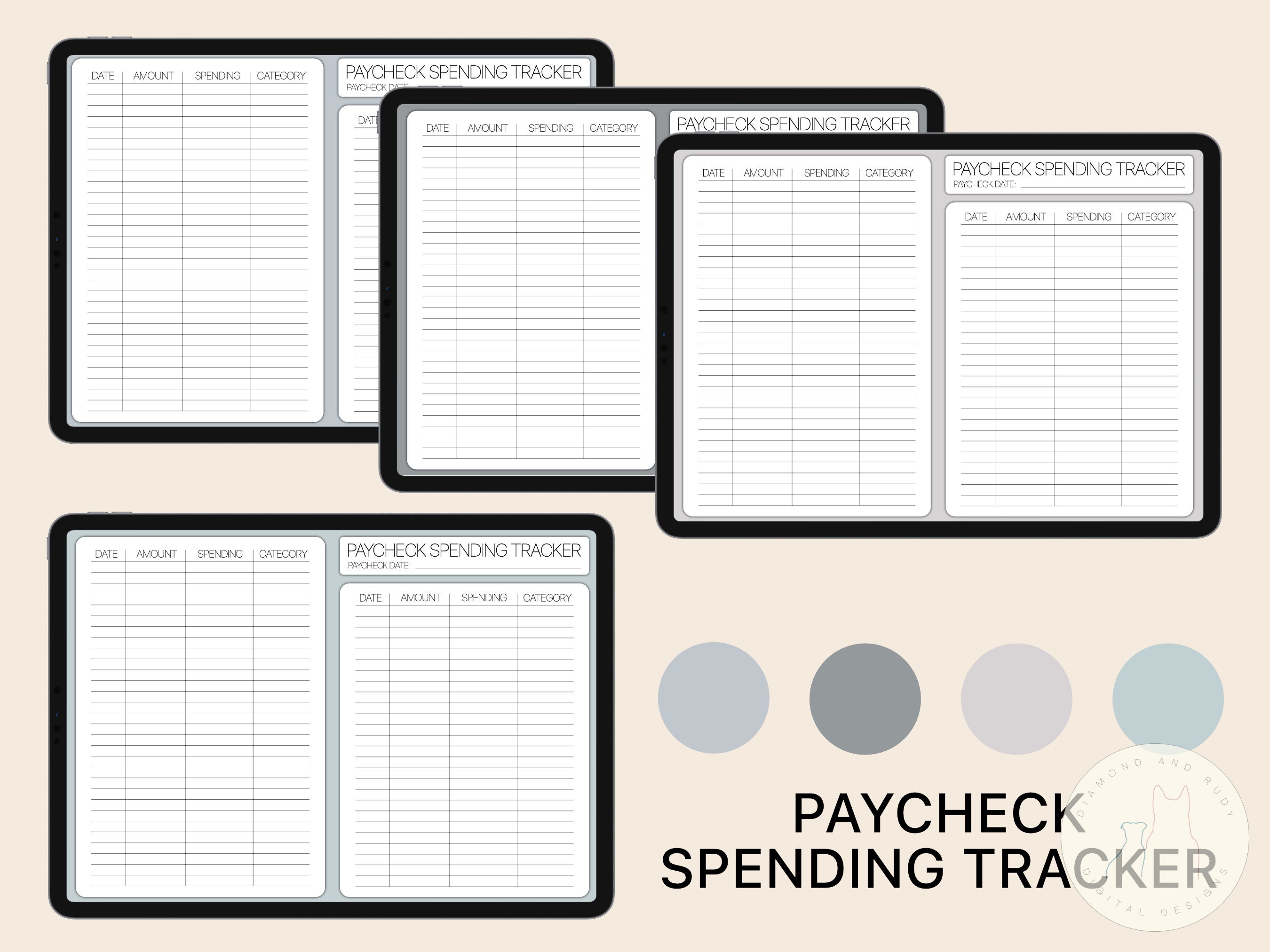Digital Budget Tracker, Bill Tracker Worksheet, Digital Tracker ...