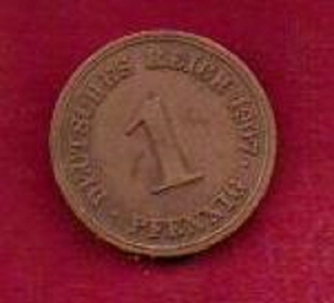 1907-D GERMAN EMPIRE 1 PFENNIG Old Coin, Rare Collectible Foreign Money ...