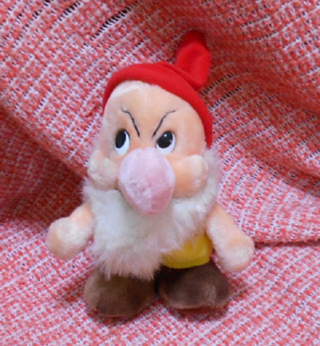 Grumpy 6" Plush Toy, Disney's "snow White and the 7 Dwarfs" Vintage ...