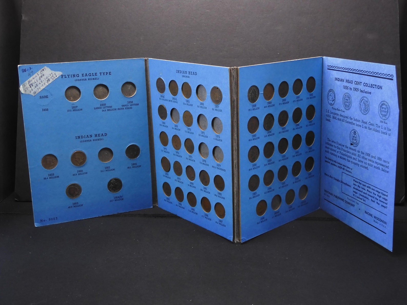 Whitman's Indian Head Penny Folder 46 Old Coins 1859 to - Etsy