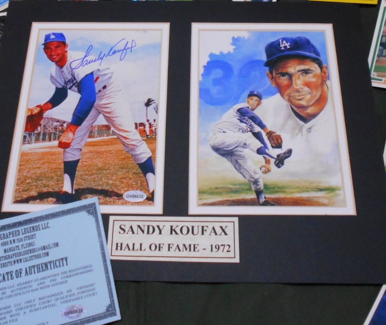 Sandy Koufax Hall of Fame Signed Photo, MLB Baseball Los Angeles ...