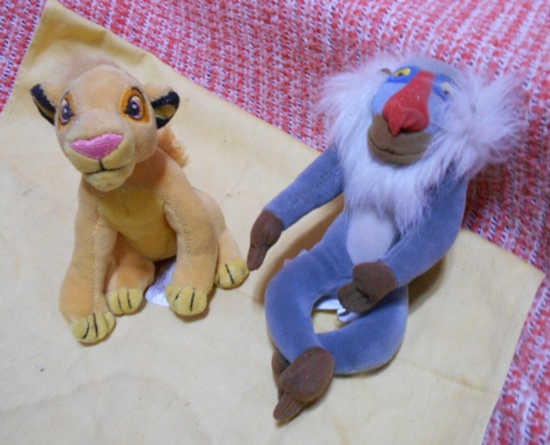 Lot of 2: Lion King Simba & Rafiki Mc Donald Happy Meal Plush Toys, Old ...