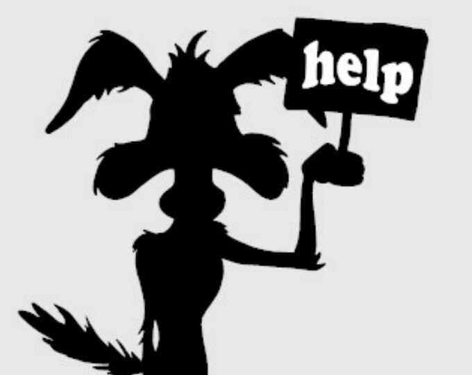 Wile E Coyote Help Vinyl Decal 6 Free Shipping - Etsy