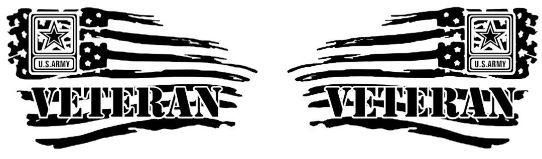U.s Army Veteran Flag Set ( Mirrored ) Vinyl Decals *** Free Shipping ...