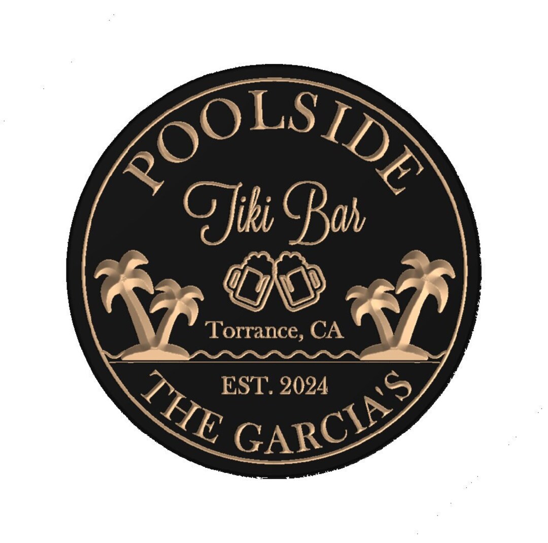 Tiki Bar Personalized Sign, Pool and Bar, Bar and Grill, Pool Oasis ...
