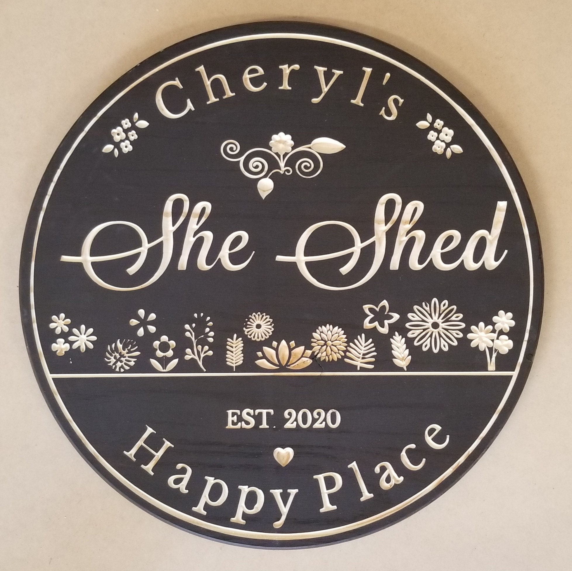 She-shed Personalized Sign, Carved Wood Signs, She-shed Sign, Shed ...