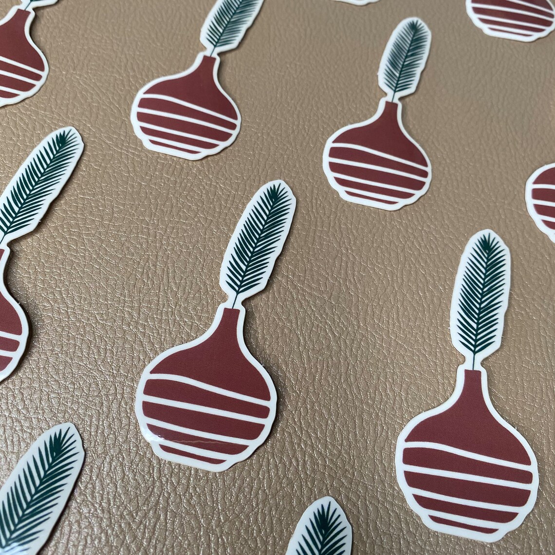 Boho Leaf Vase Sticker Plant Sticker Bohemian Purple Vase | Etsy