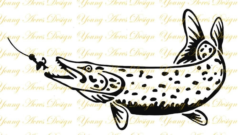 Fish Northern Pike SVG / Vector 003 clip art cut file Jack | Etsy