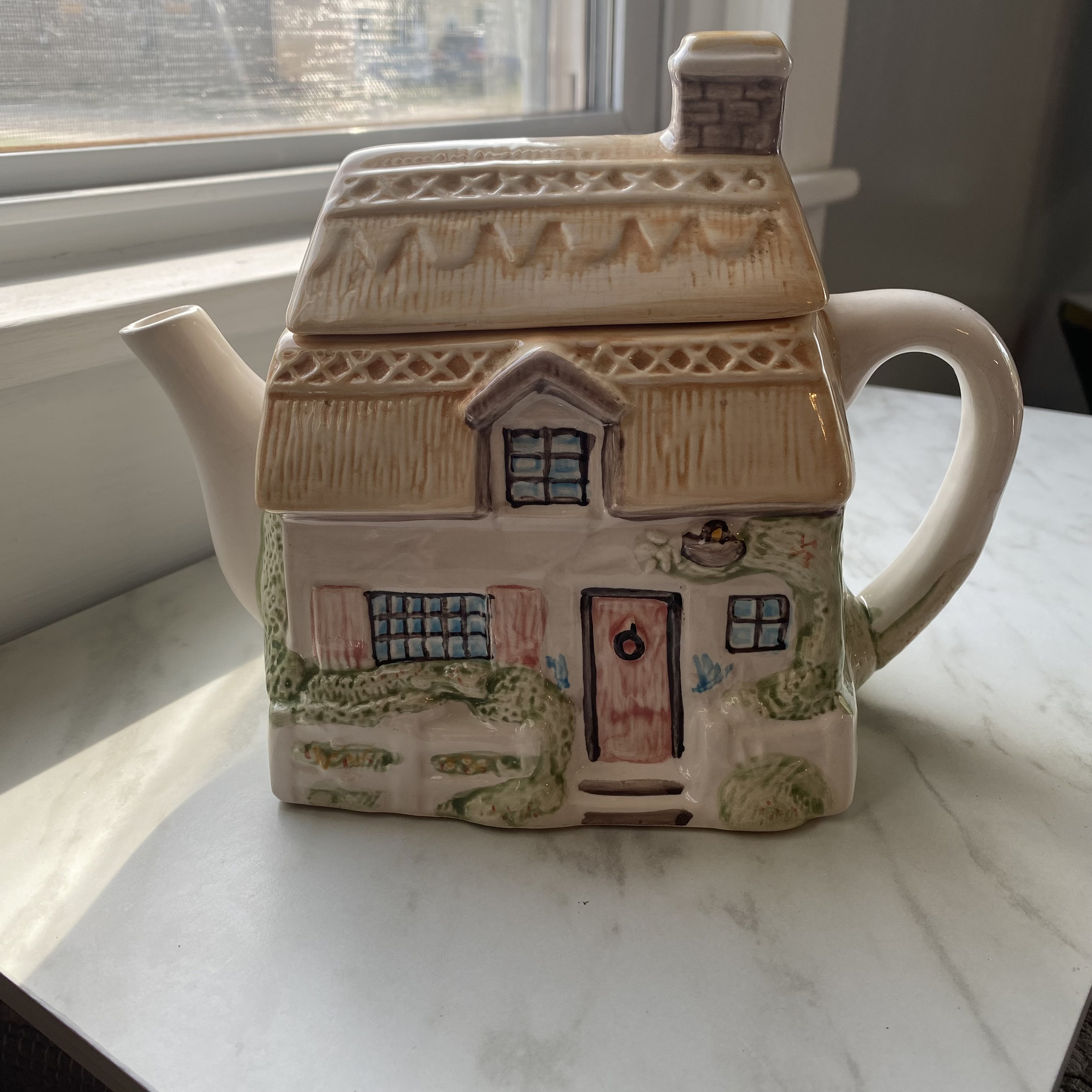 The Village Teapot Collectible Spring Cottage Series by Annie Rowe - Etsy