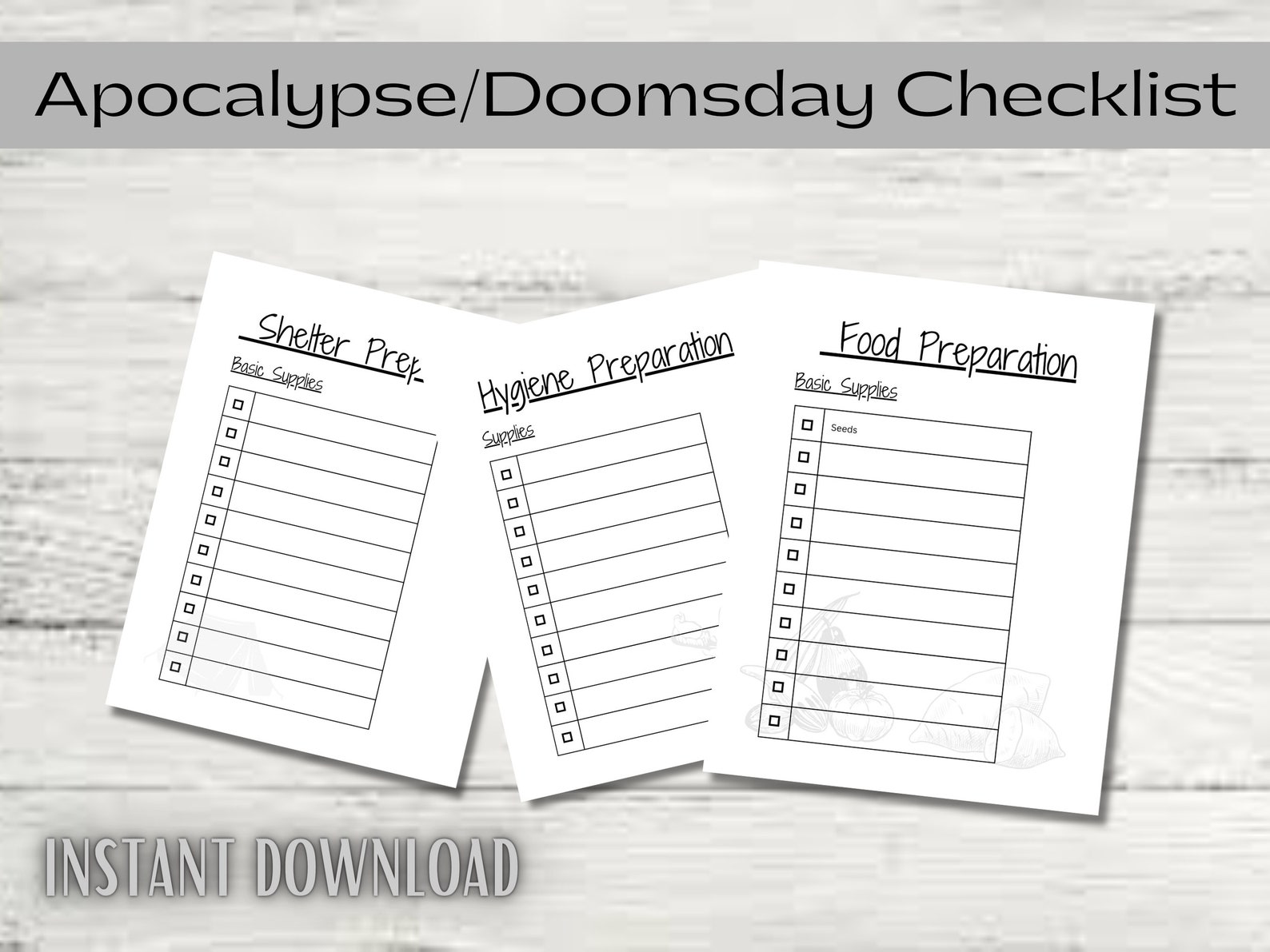 Apocalypse Doomsday Prepper Binder Checklist | Survival Emergency ...