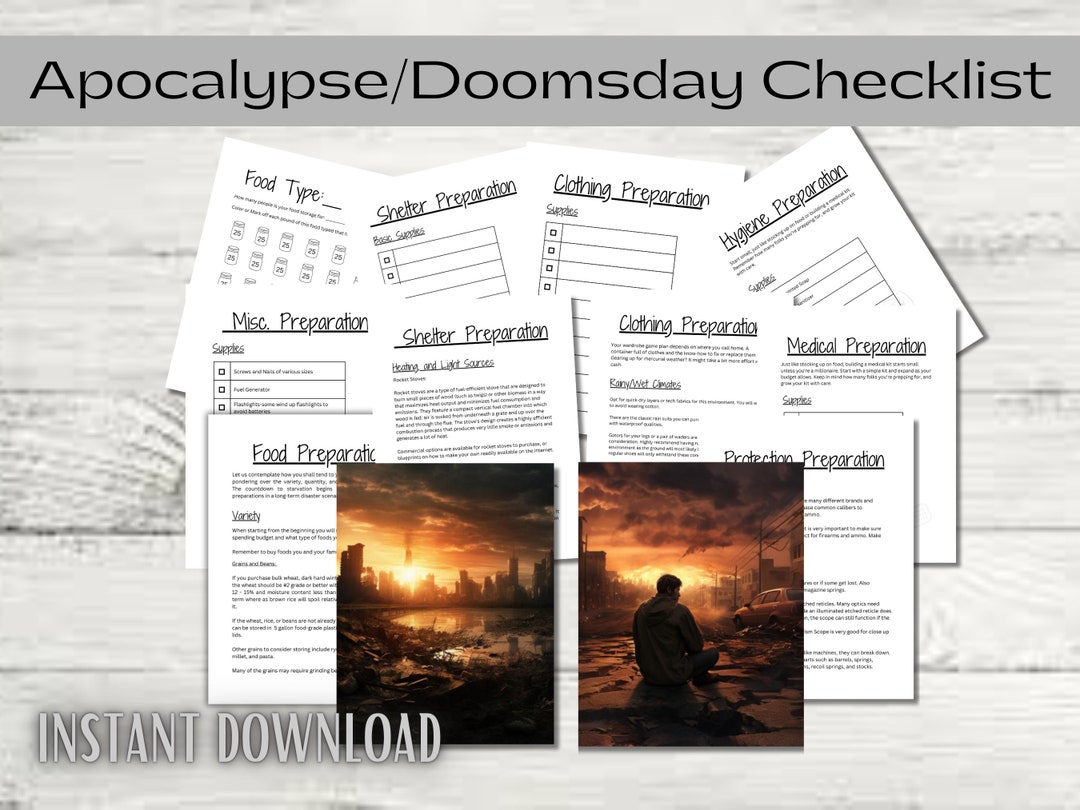 Apocalypse Doomsday Prepper Binder Checklist | Survival Emergency ...