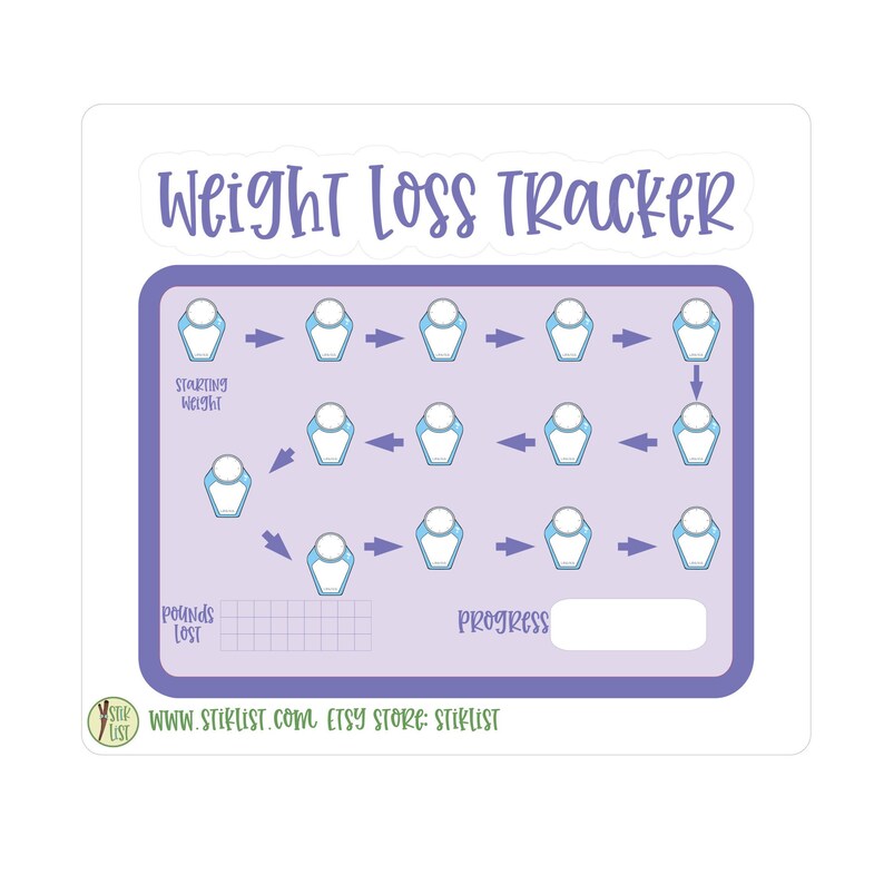 14-week Weight Loss Tracker Sticker Diet Sticker Weight Tracker Calorie ...