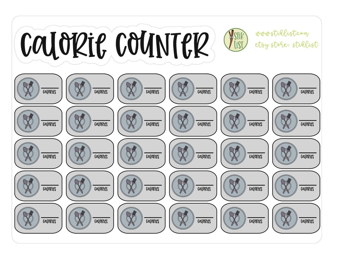 Calorie Counter Calorie Tracker Sticker -- 60 Individual Daily Stickers ...