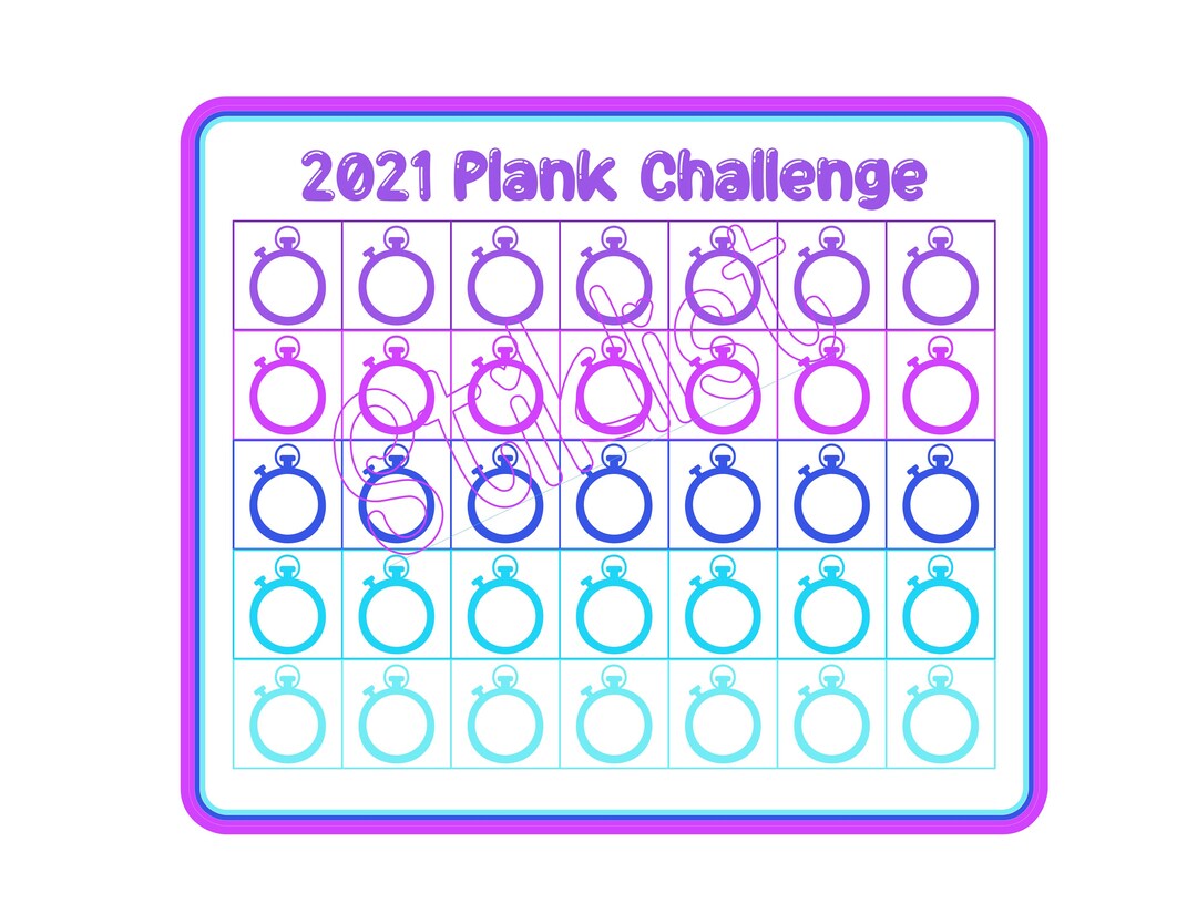 Plank Challenge Tracker Digital Download Printable Exercise Tracker ...