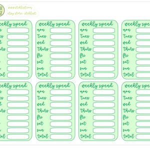 Weekly Spend Tracker Sticker / Budget Stickers / Budget Trackers ...