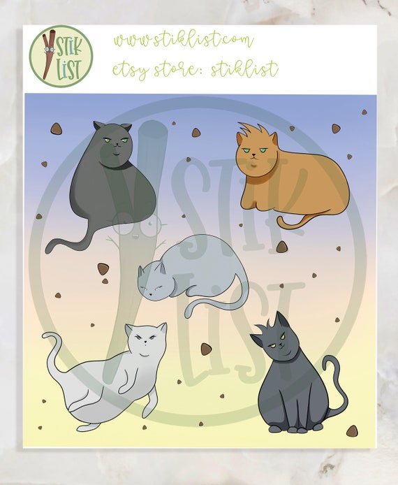Cats With Attitude Sticker Sheet for Planners Journals | Etsy