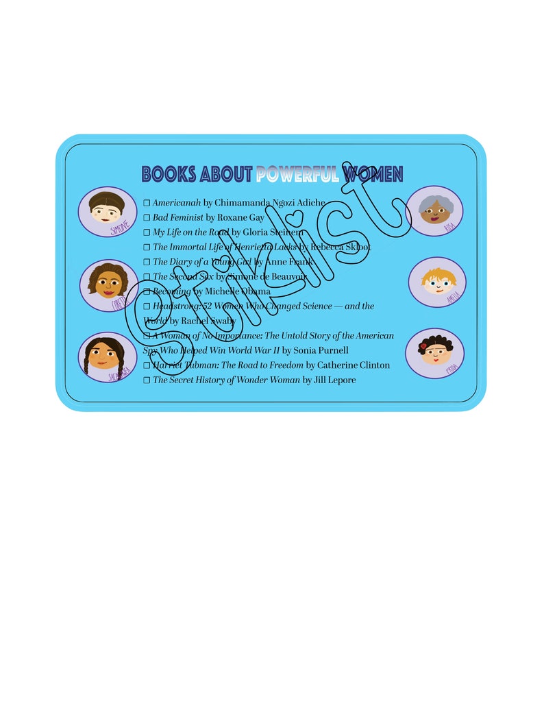 Book Club Books About Powerful Women Reading Motivational Checklist ...