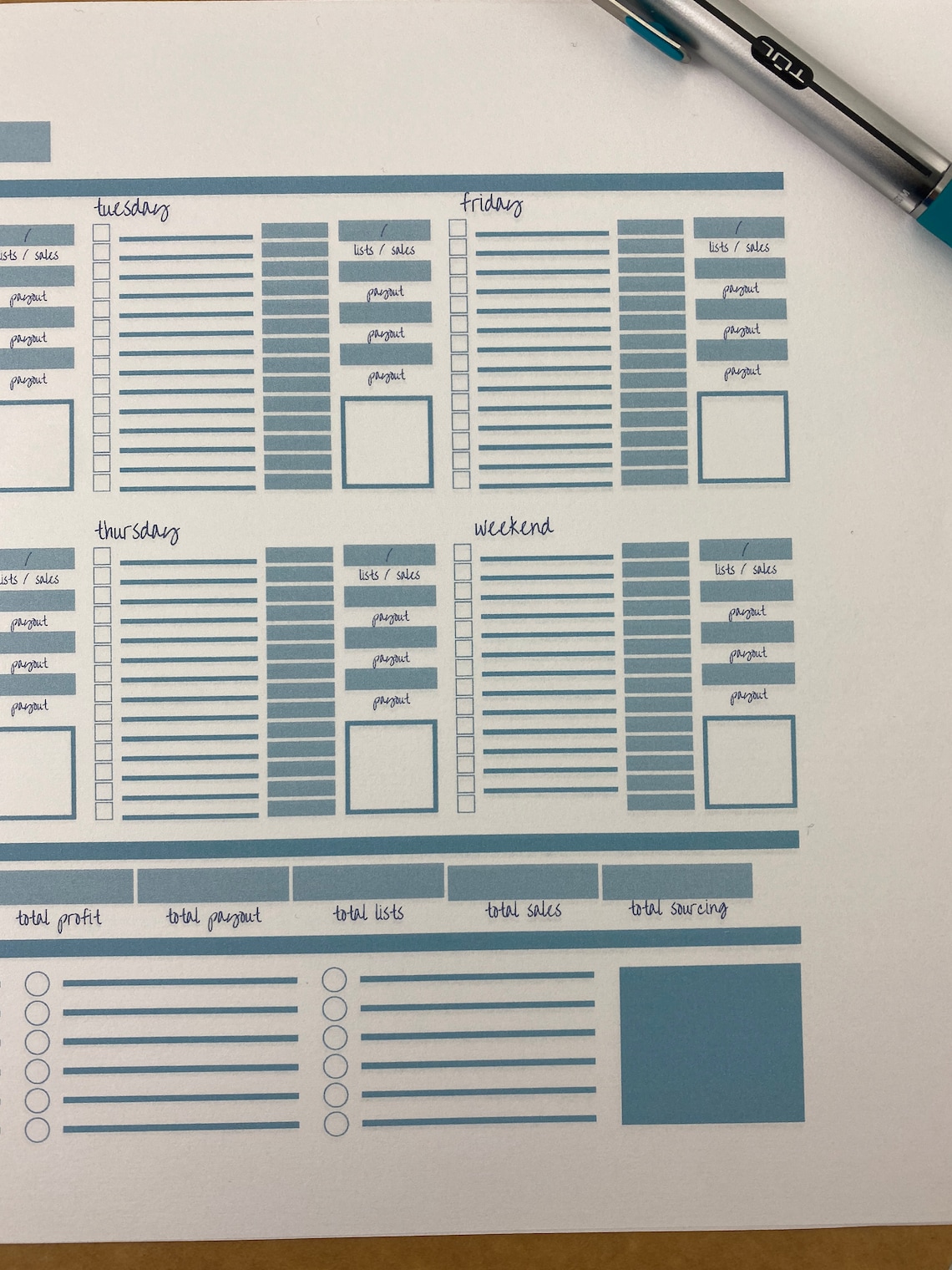 Weekly Sales and Listing Summary Tracker Small Business Reseller ...