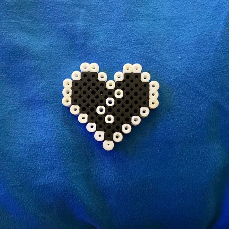 Monochrome & Broken Heart Perler Bead Keychain - Etsy
