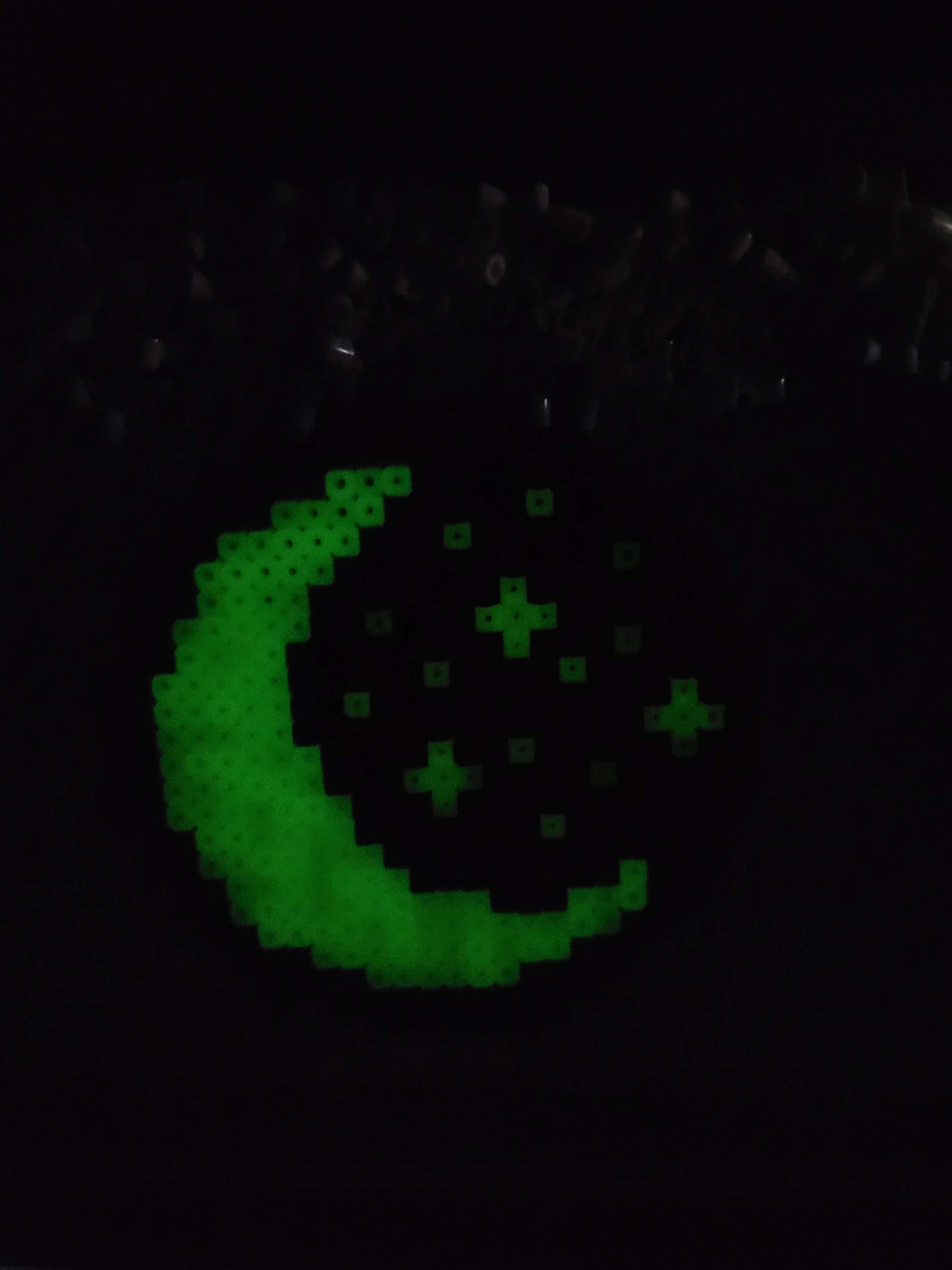 Crescent Moon and Stars Perler Beads Art - Etsy