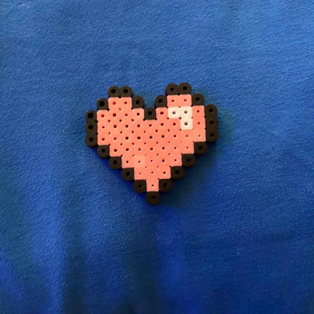 Colored Heart Perler Bead Keychain - Etsy