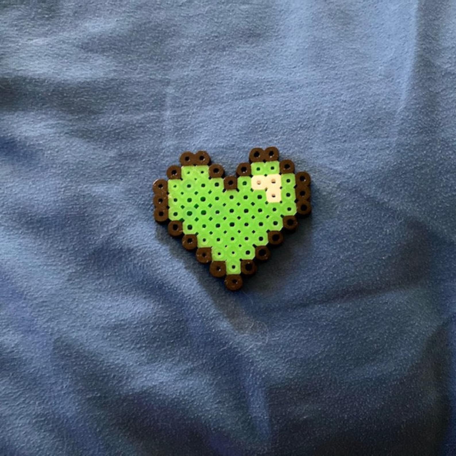 Colored Heart Perler Bead Keychain - Etsy