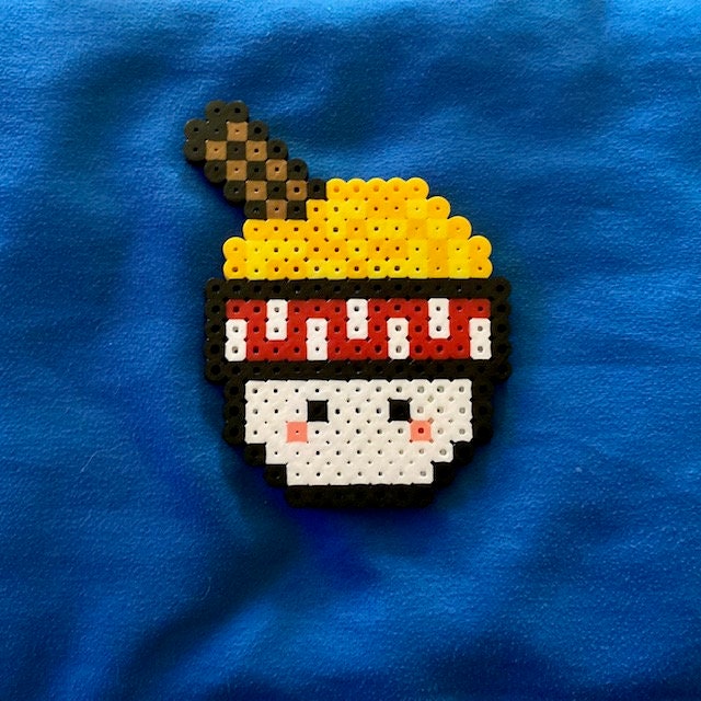 Ramen Noodle Perler Bead Keychain - Etsy