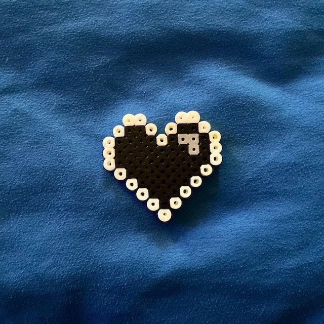 Monochrome & Broken Heart Perler Bead Keychain - Etsy