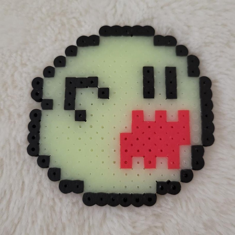 Super Mario Boo Perler Bead Keychain - Etsy