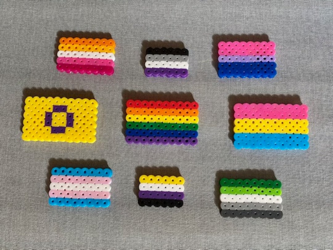 Pride Flag Perler Bead Keychain - Etsy