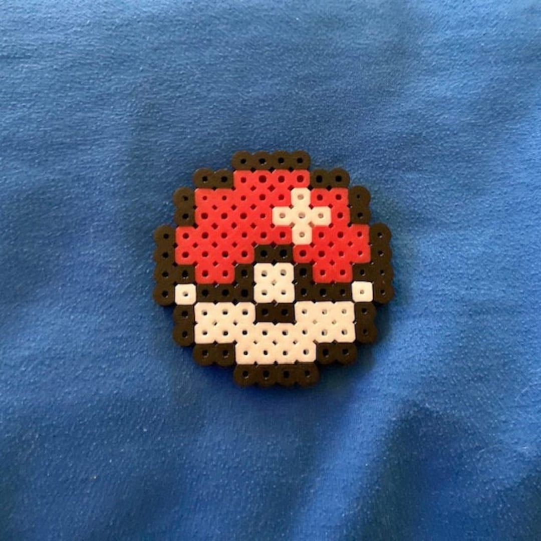 Pokeball Perler Bead Keychain - Etsy