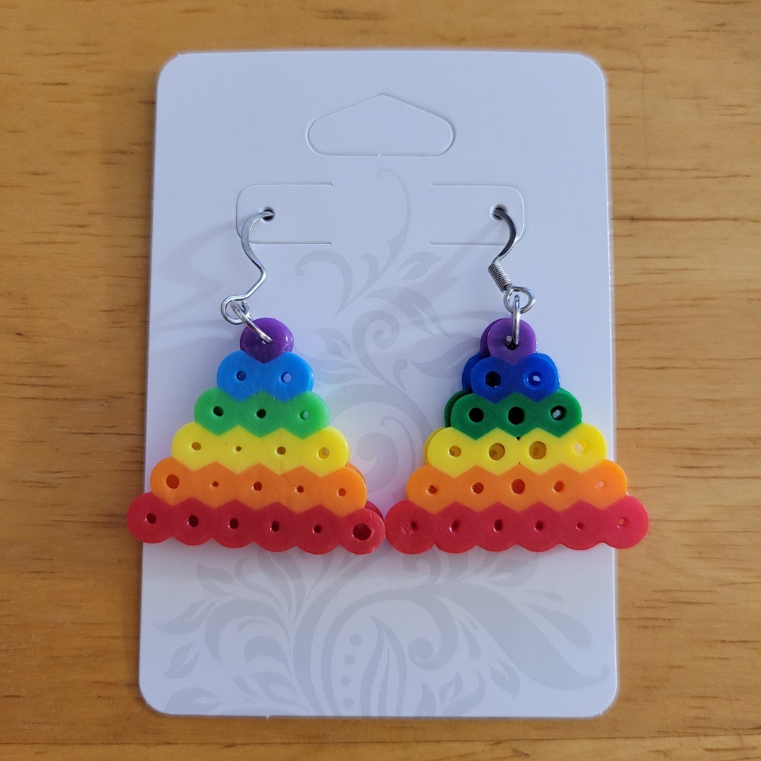 Pride Triangle Perler Bead Earrings - Etsy
