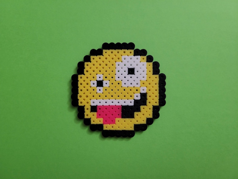 Emoji Faces Perler Bead Keychains - Etsy
